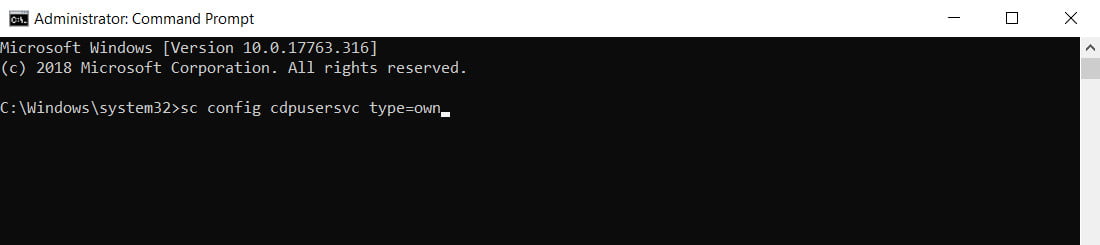 Guide to fix CDPUserSvc stopped working in Windows 10